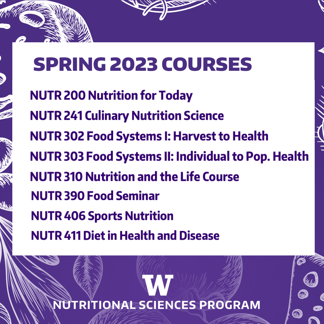 UW courses offered in nutrition, food systems, and health in spring ...