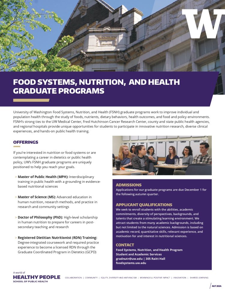 MPH Curriculum | Food Systems, Nutrition, and Health